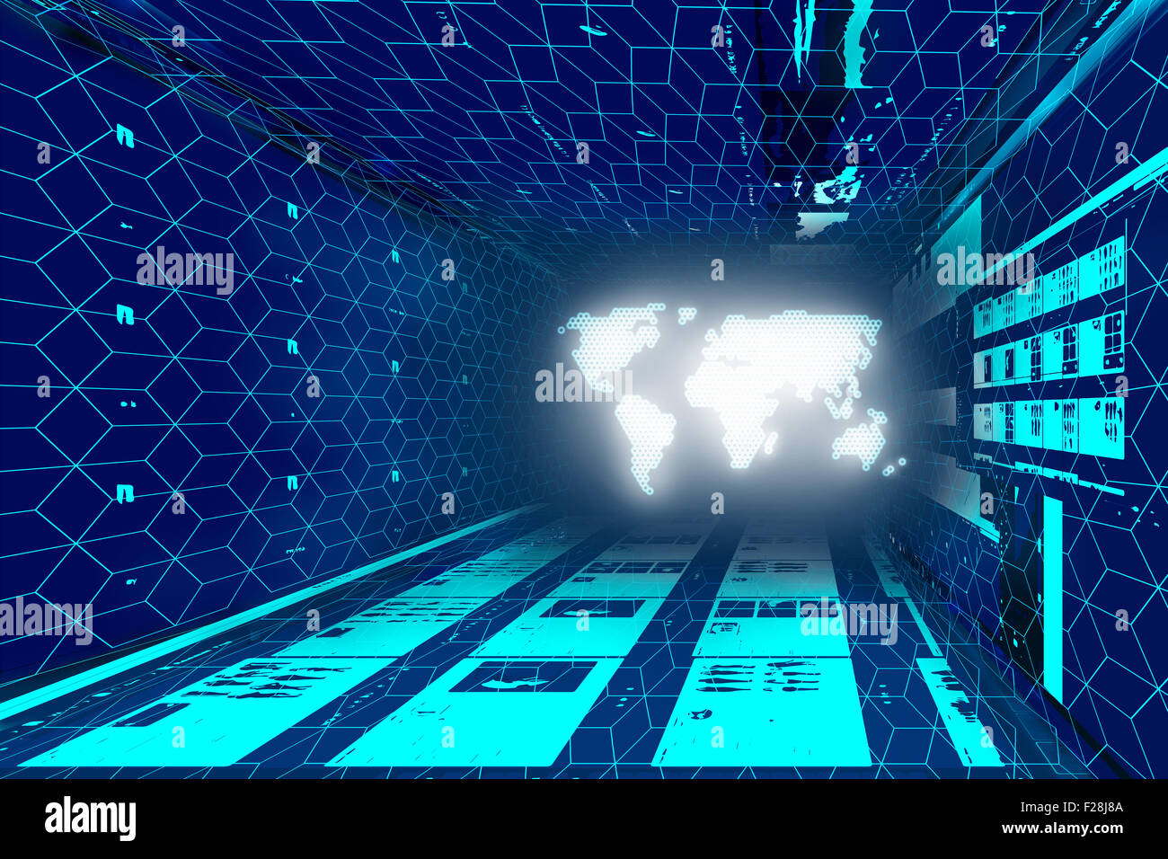 Dark blue space with projection Stock Photo - Alamy