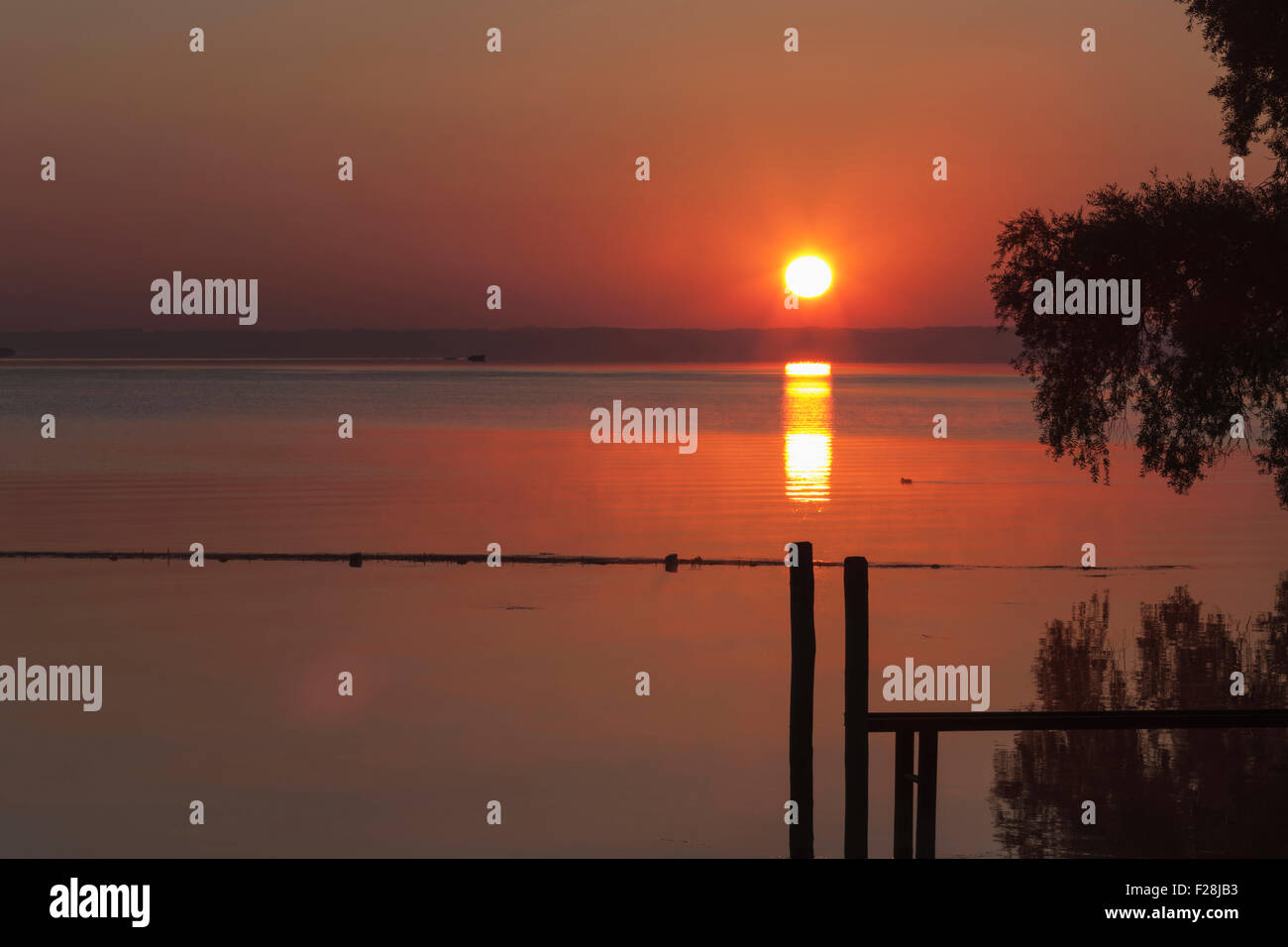 Sun shining over Chiemsee lake, Bavaria, Germany Stock Photo - Alamy