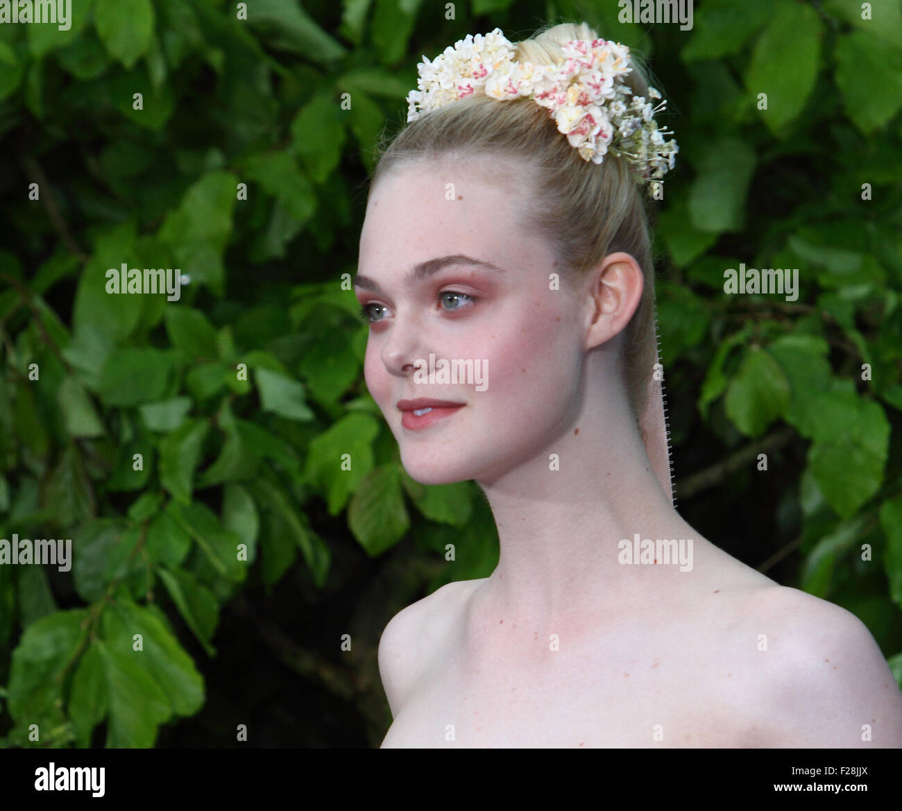 London. UK. Elle Fanning at Disney's Maleficent Kensington Palace event ...
