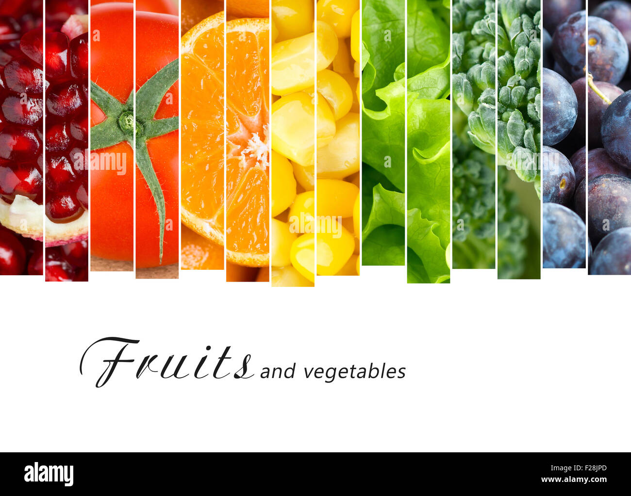 Color fruits and vegetables. Healthy food concept Stock Photo - Alamy