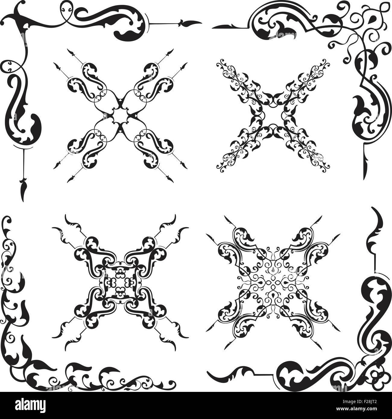 Classic border set isolated on white Stock Vector Image & Art - Alamy