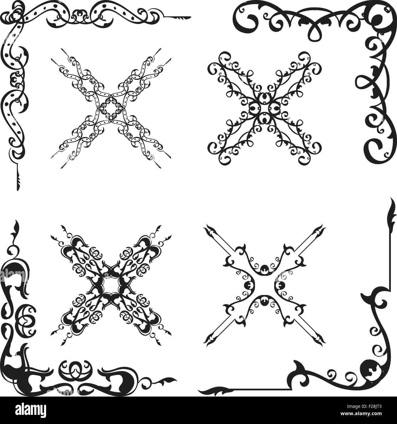 Corner elements for book page isolated on white Stock Vector Image ...