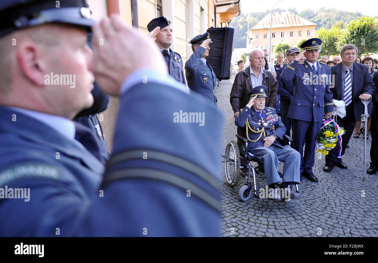 Imrich Gablech (on wheelchair) one of the last living Czech pilots who ...