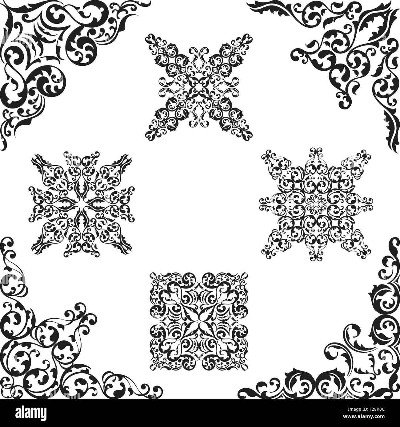 Classic fine corner set isolated on white Stock Vector Image & Art - Alamy