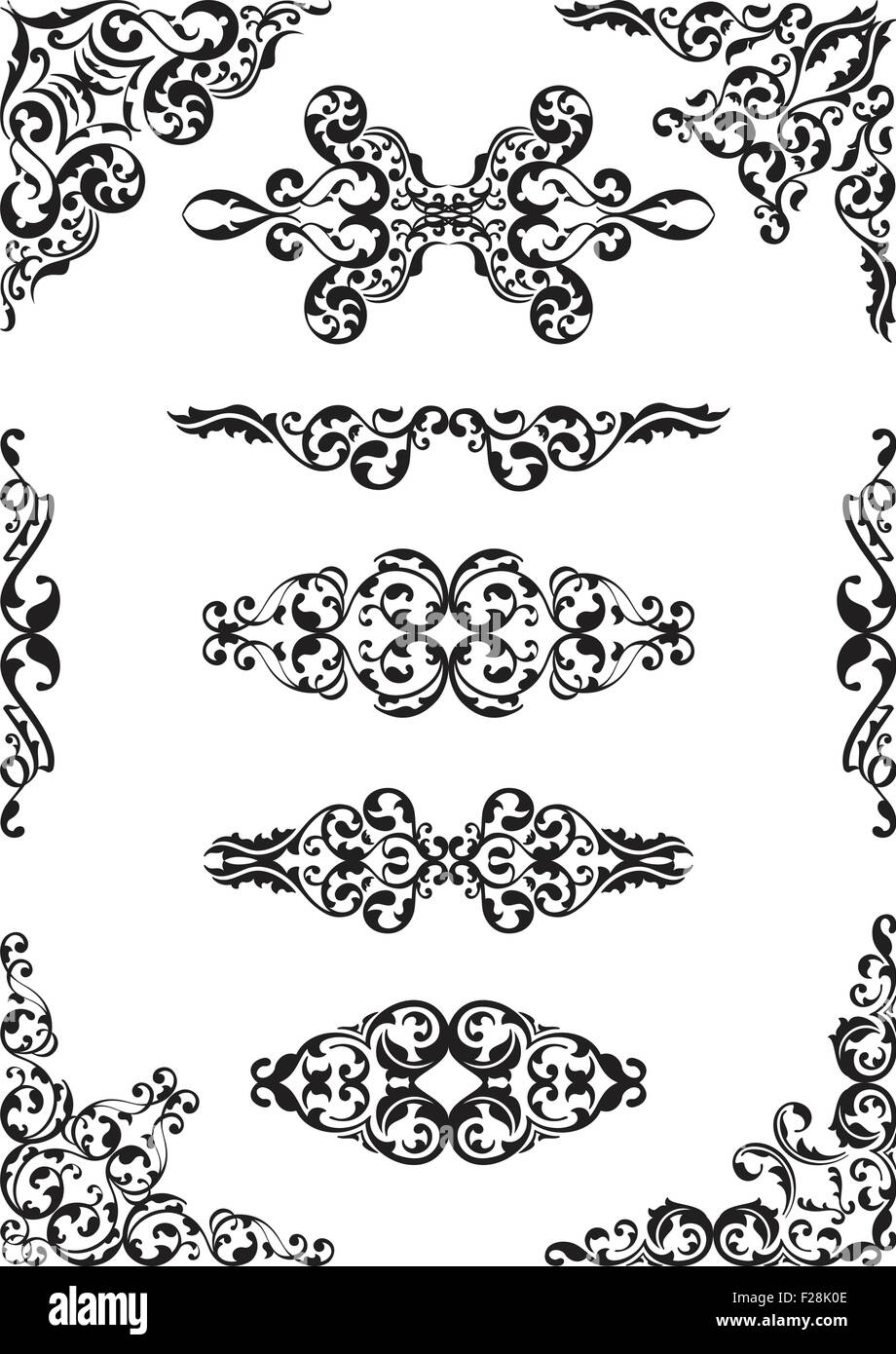 Fine classic design elements isolated on white Stock Vector Image & Art ...