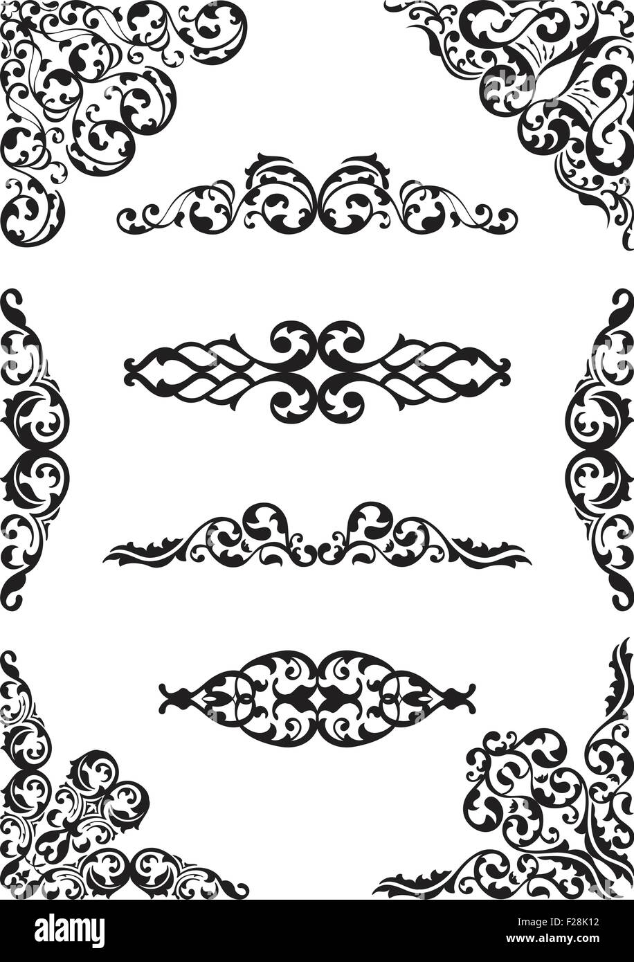 Perfect classical design set isolated on white Stock Vector Image & Art ...