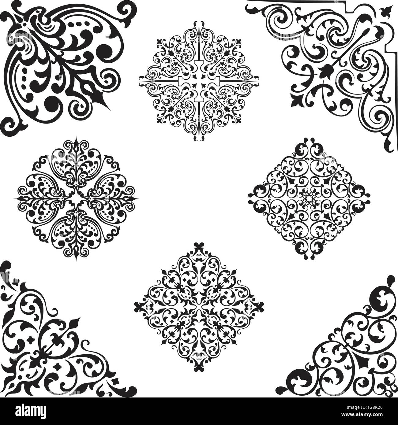 Renessance scrolling elements on white Stock Vector Image & Art - Alamy