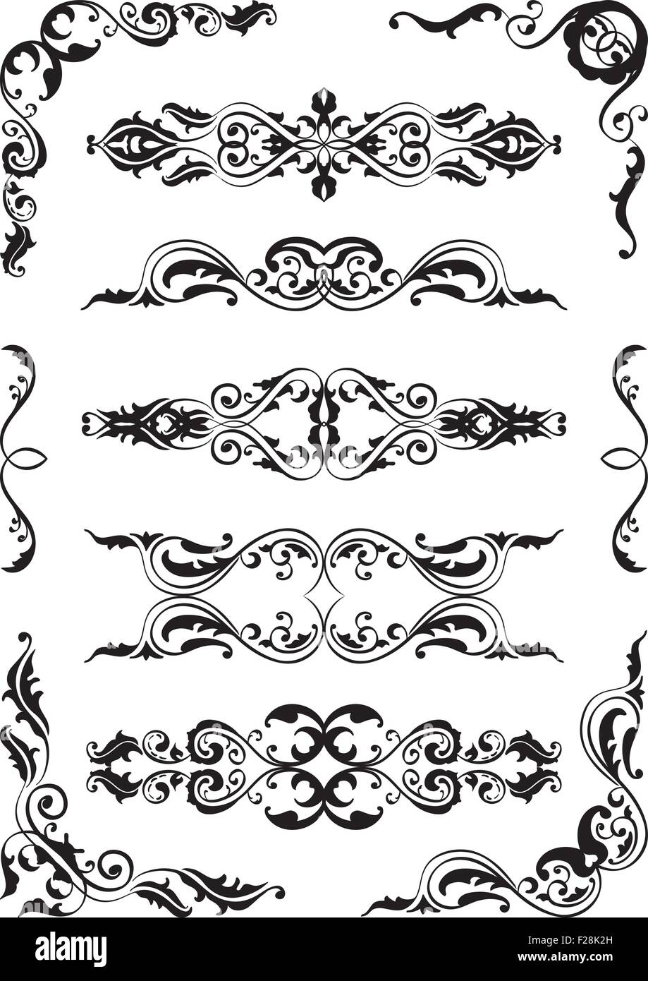 Set of scrolling elements isolated on white Stock Vector Image & Art - Alamy