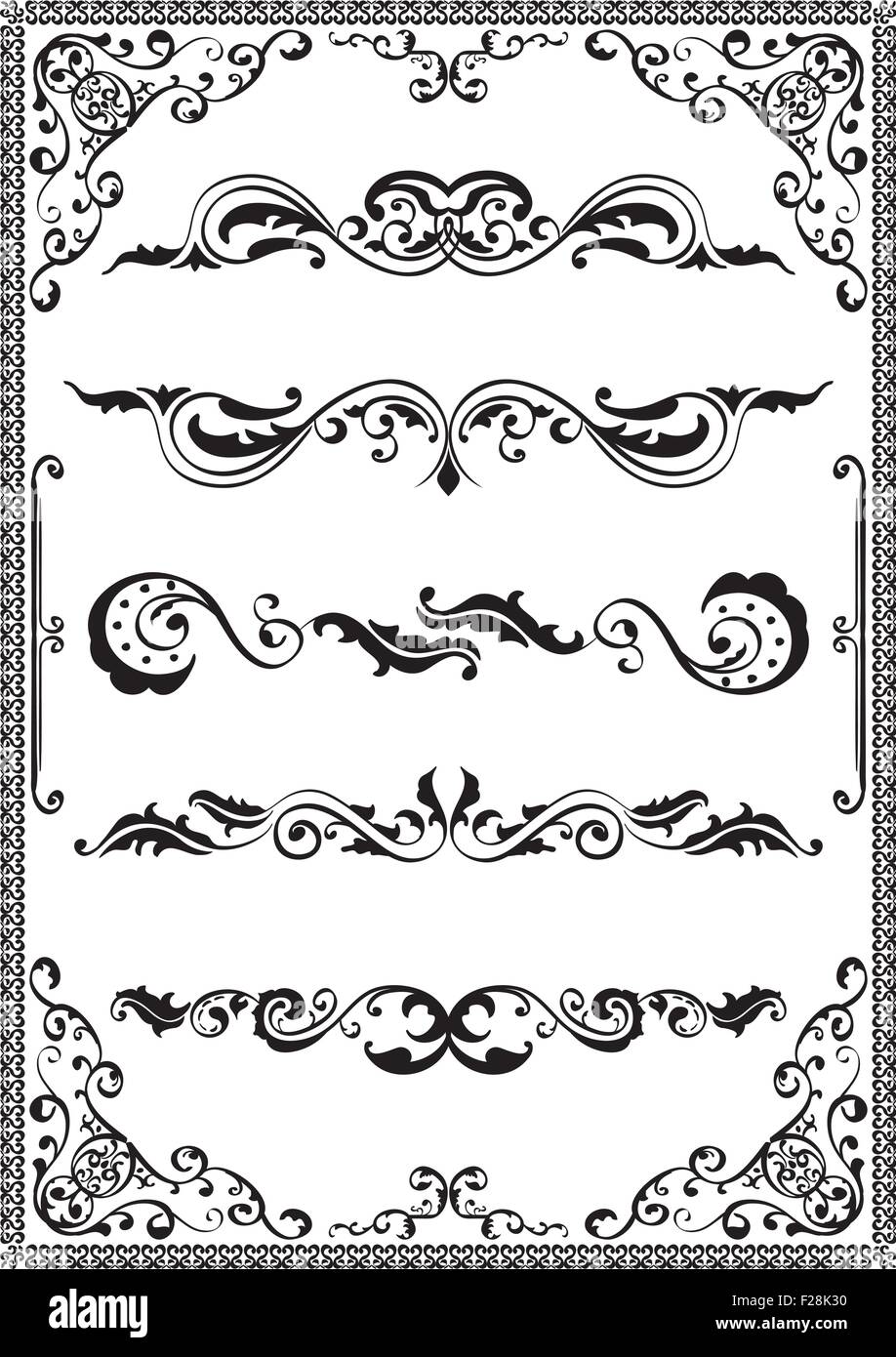 Victorian scrolls ornament on white Stock Vector Image & Art - Alamy