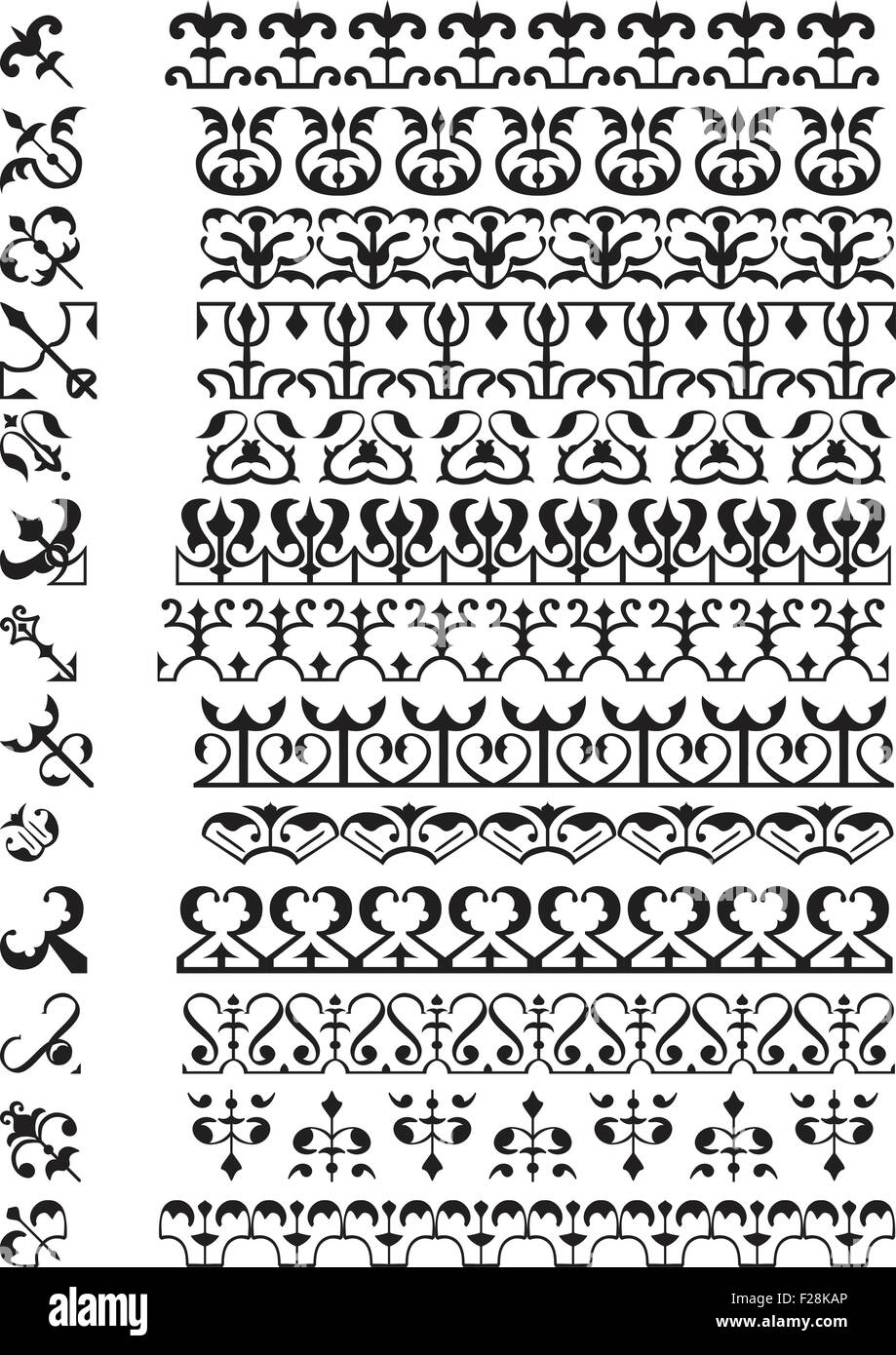 Classic border set isolated on white Stock Vector Image & Art - Alamy