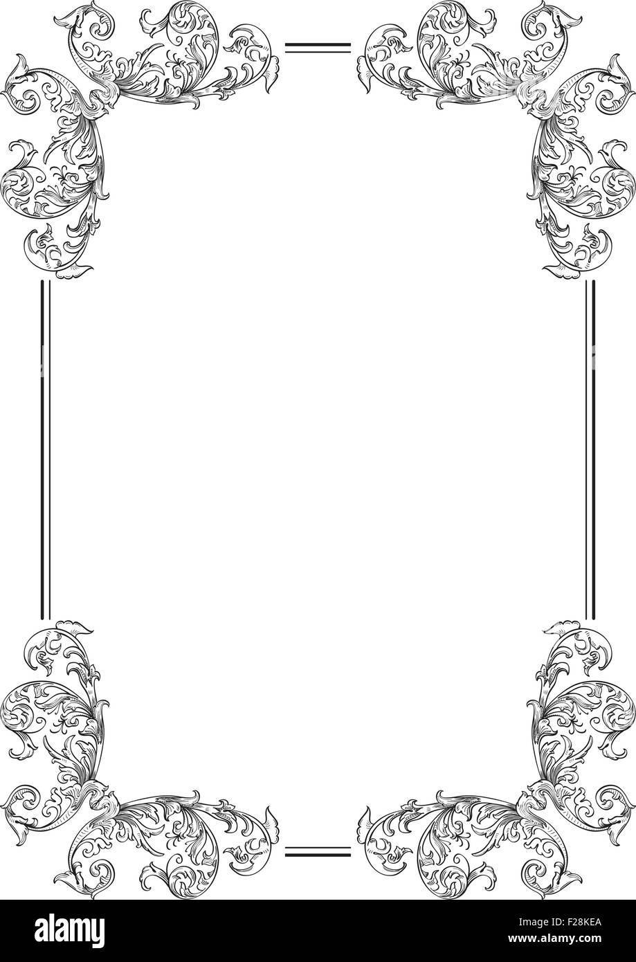 Acanthuse border isolated on white Stock Vector Image & Art - Alamy