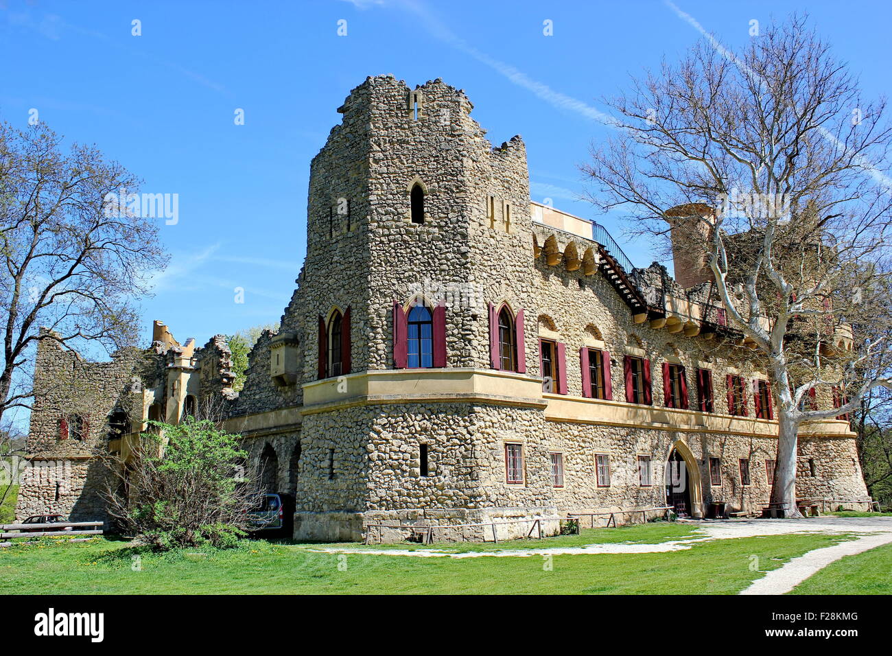 fake ruin of medieval castle, Lednice, Czech republic Stock Photo - Alamy