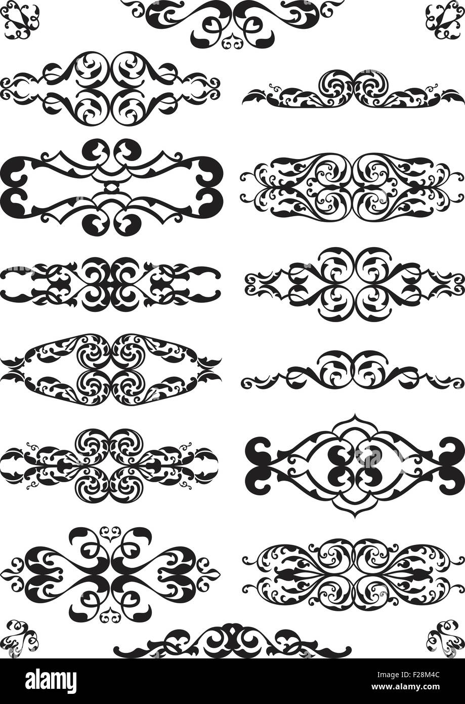 Set of fine design elements isolated on white Stock Vector Image & Art ...