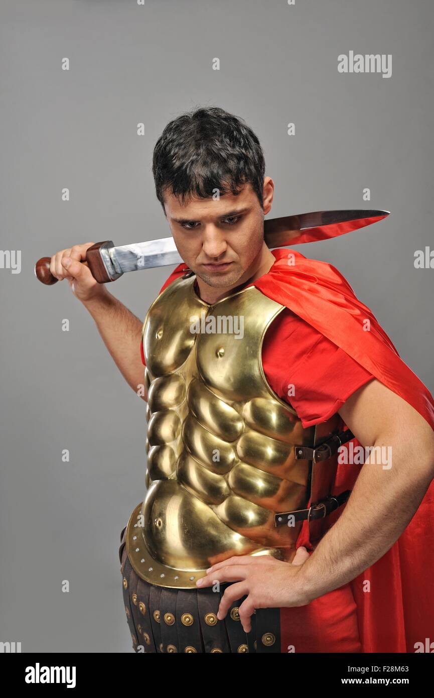 Handsome roman legionary soldier Stock Photo - Alamy