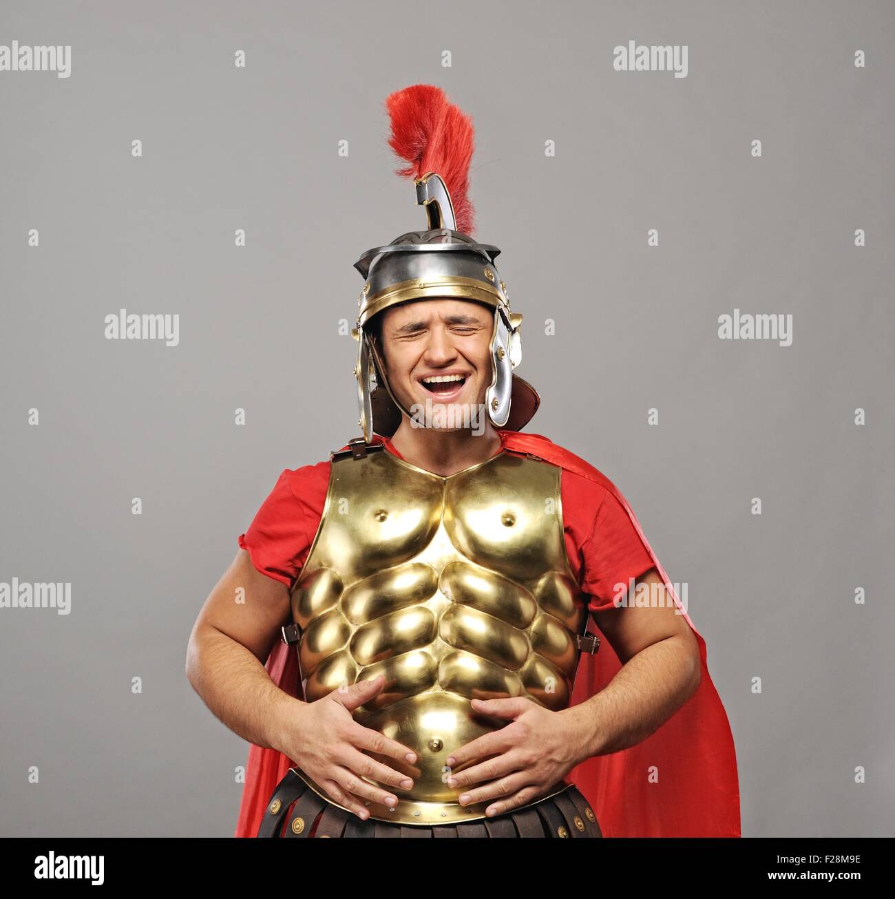 Laughing legionary soldier Stock Photo - Alamy