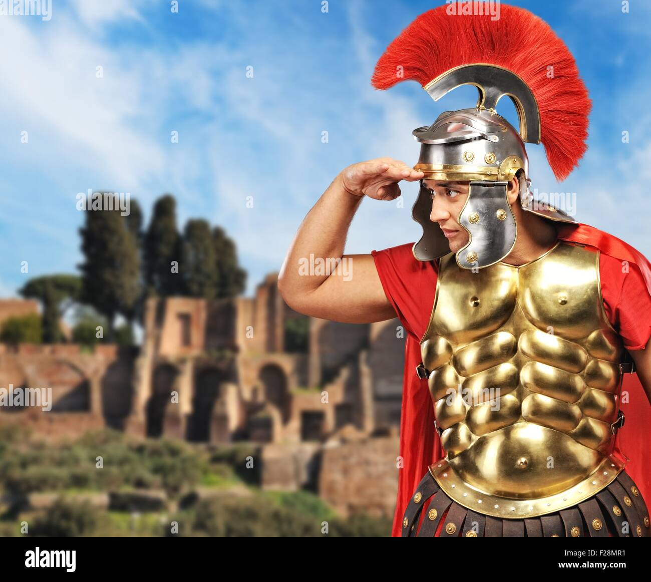 Roman legionary soldier in front old city of Rome Stock Photo - Alamy