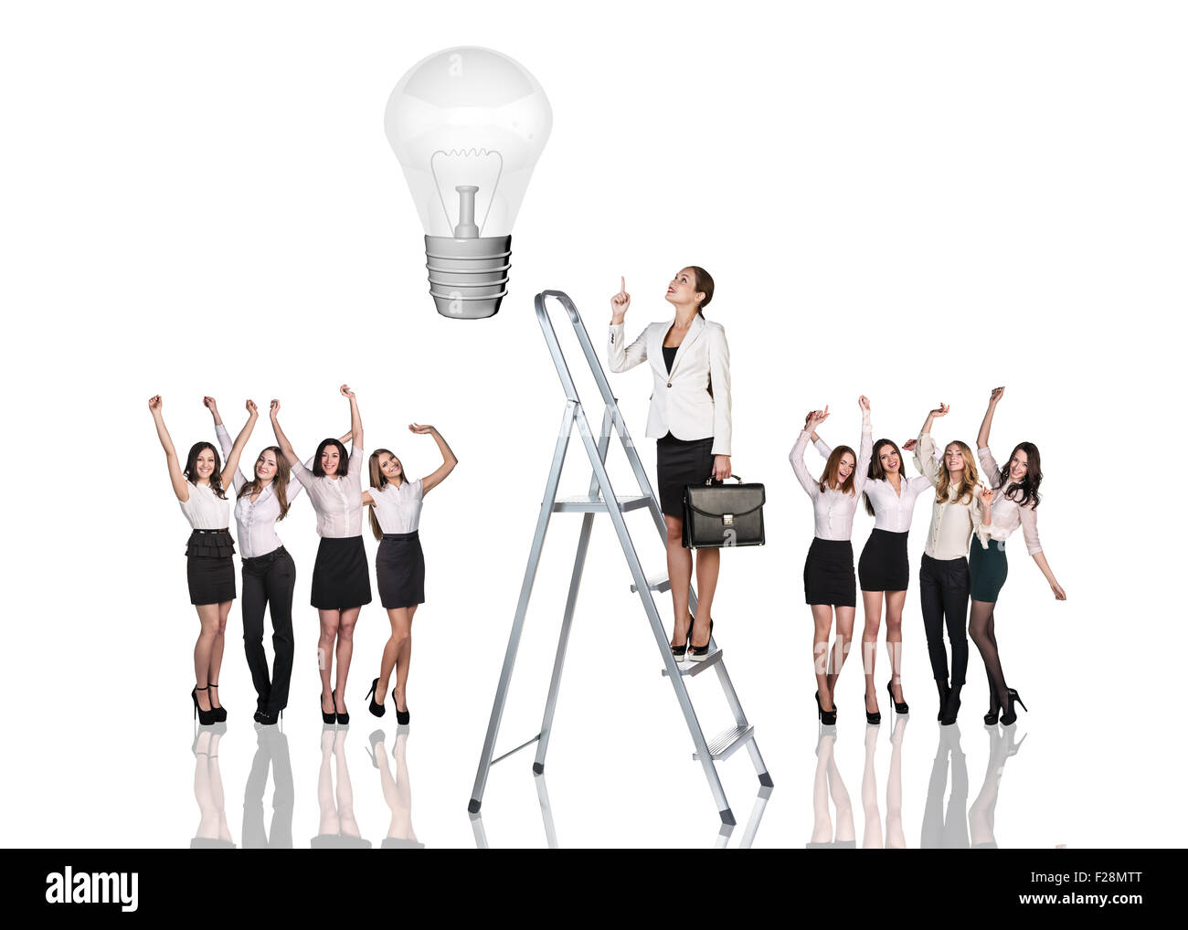 Brain lightbulb business team Cut Out Stock Images & Pictures - Alamy