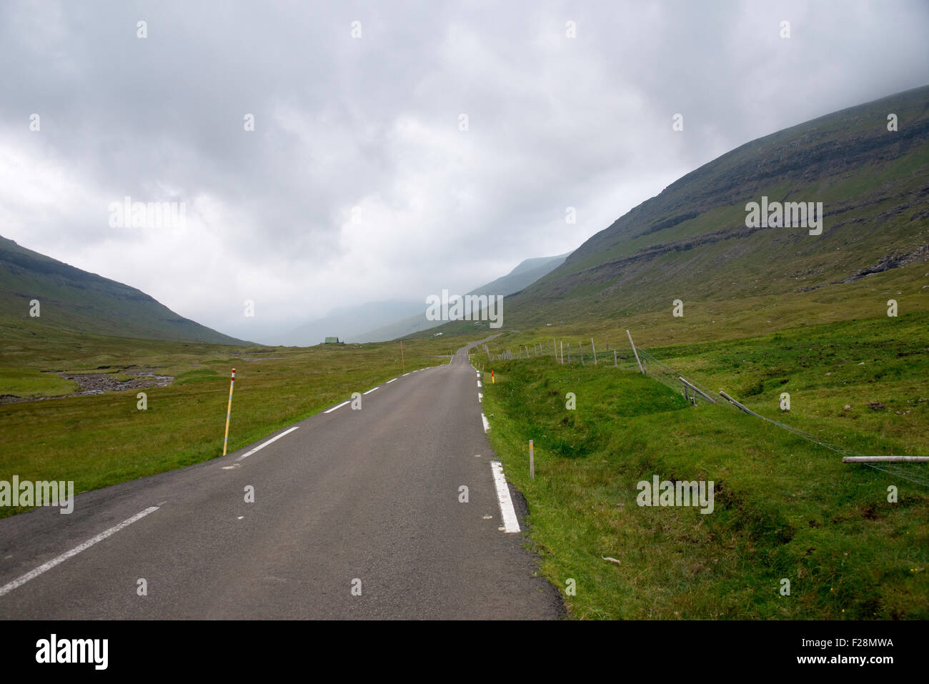 Distant road on the Faroe Island countryside Stock Photo - Alamy