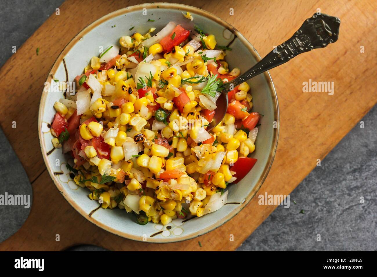 Grilled corn salsa overhead view hi-res stock photography and images ...