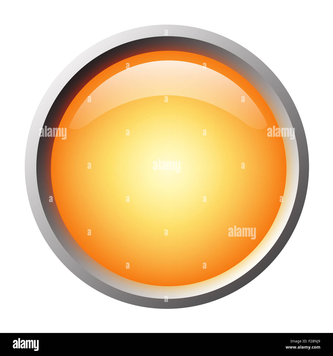 Orange isolated vector, glossy web button. Beautiful internet button ...
