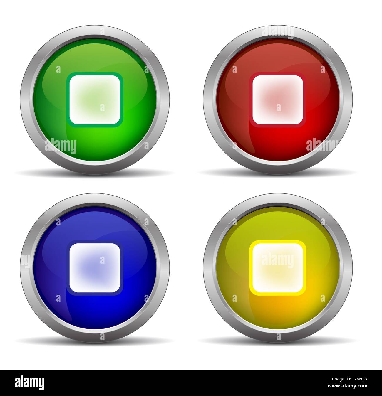 stop color glossy web button, beautiful Internet button set. green ...