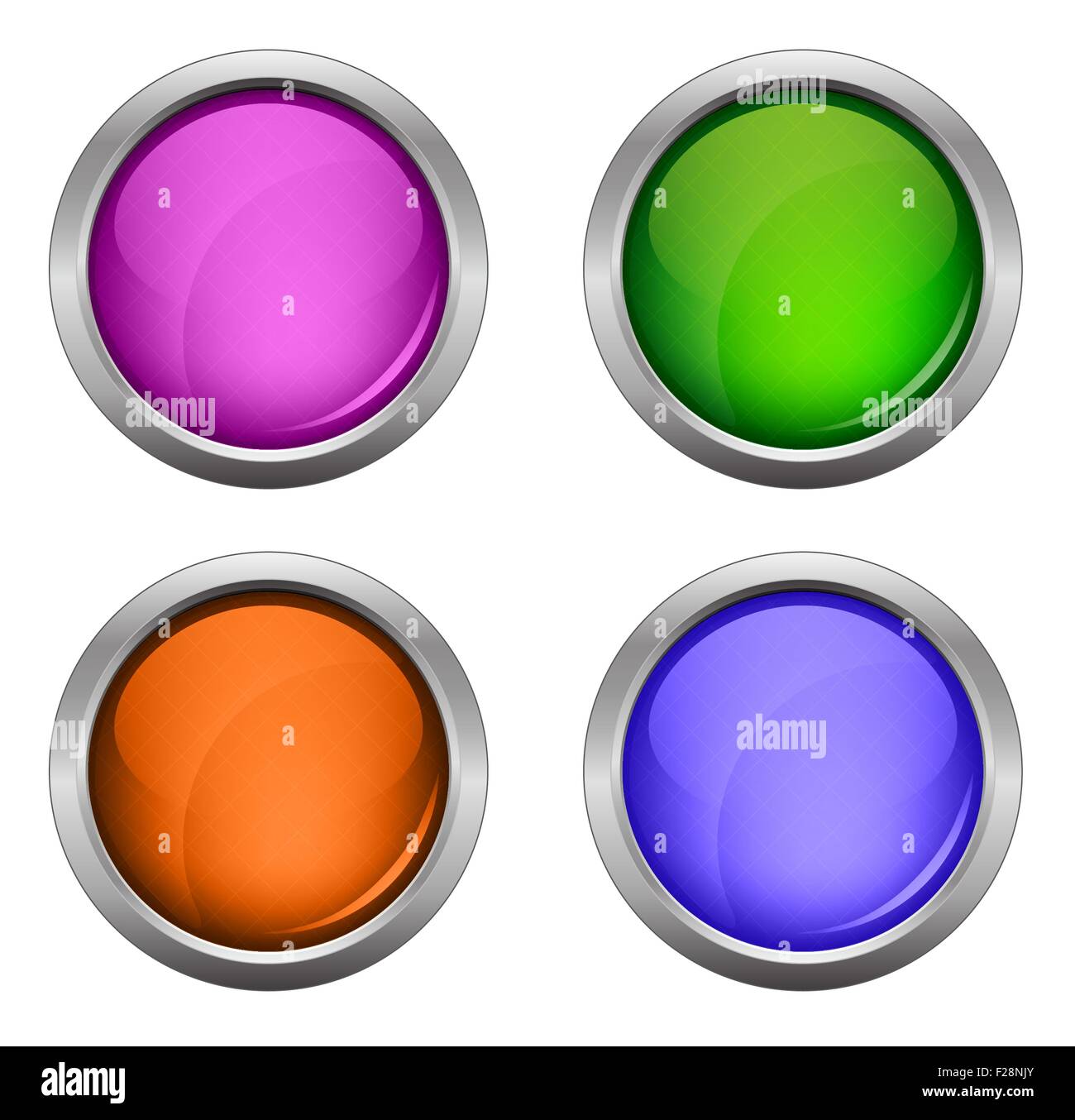 Set of isolated glossy vector web buttons. Beautiful internet buttons. Empty on white background ...