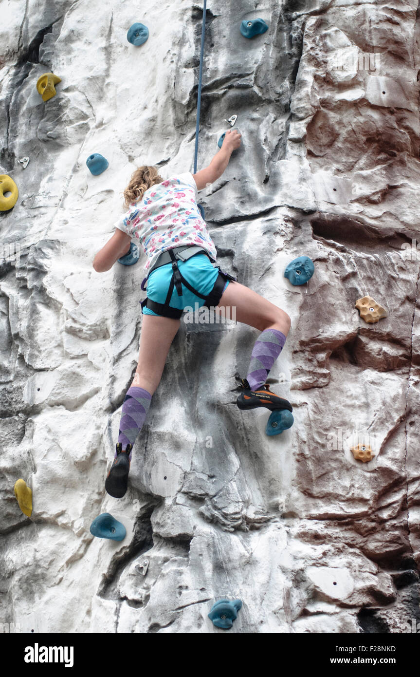 Rock climbing teenager helmet hi-res stock photography and images - Alamy