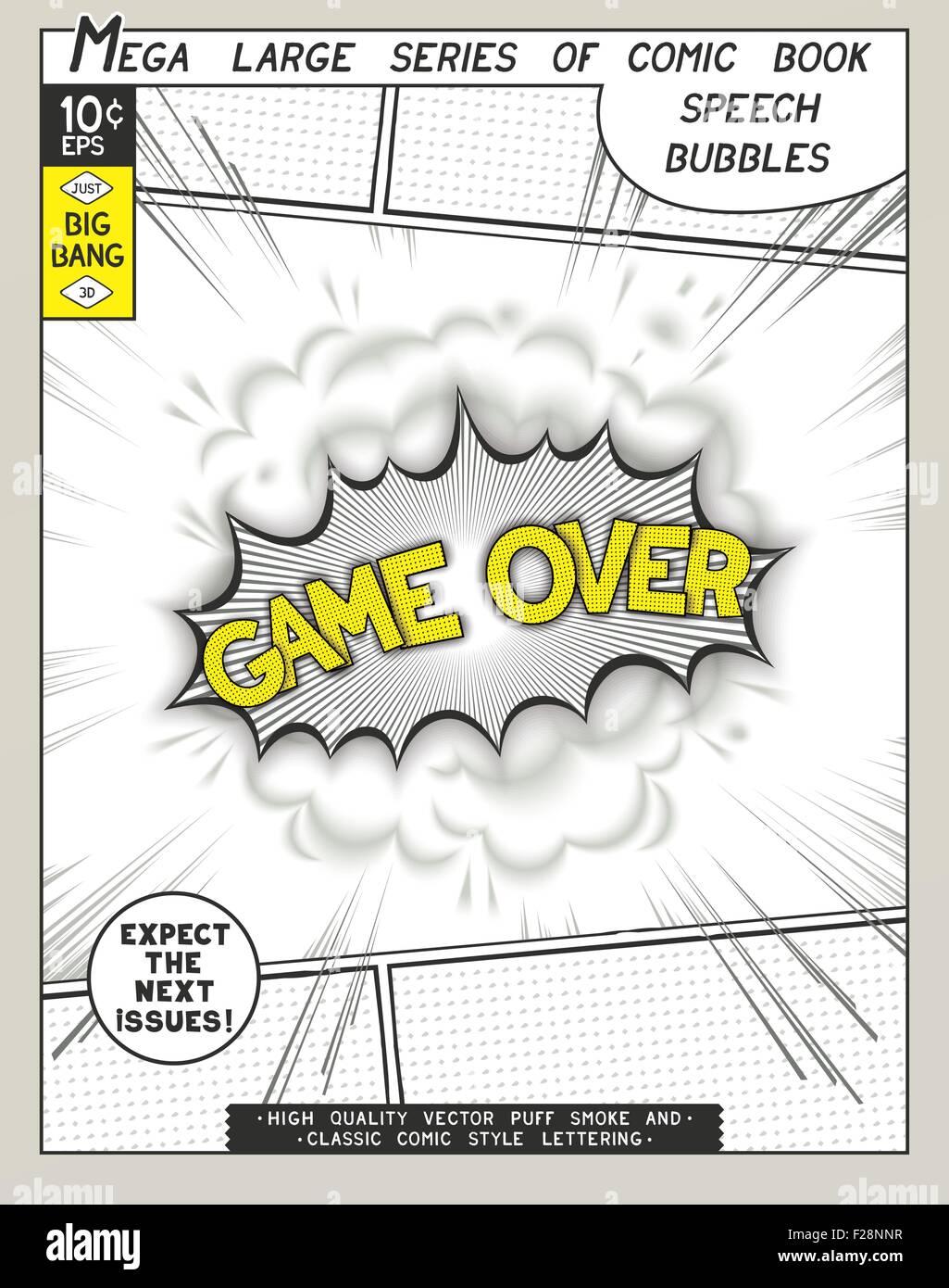 Game over comic bubble cartoon hi-res stock photography and images - Alamy