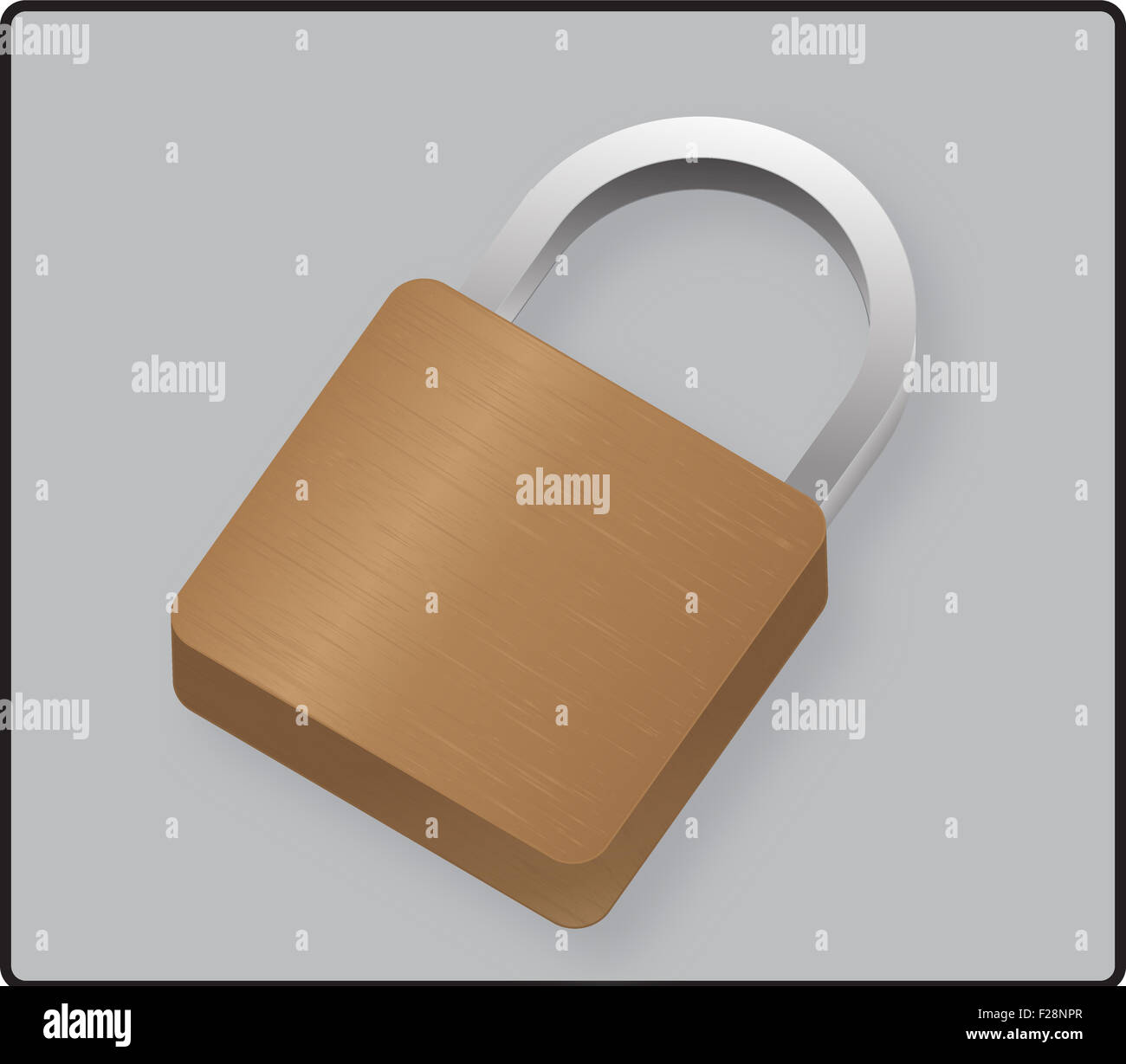 Gold real padlock vector illustration Stock Photo - Alamy