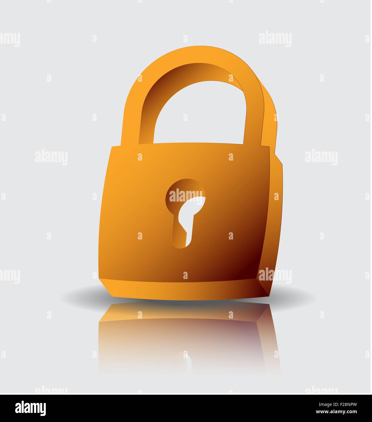 Gold real padlock vector illustration Stock Photo - Alamy
