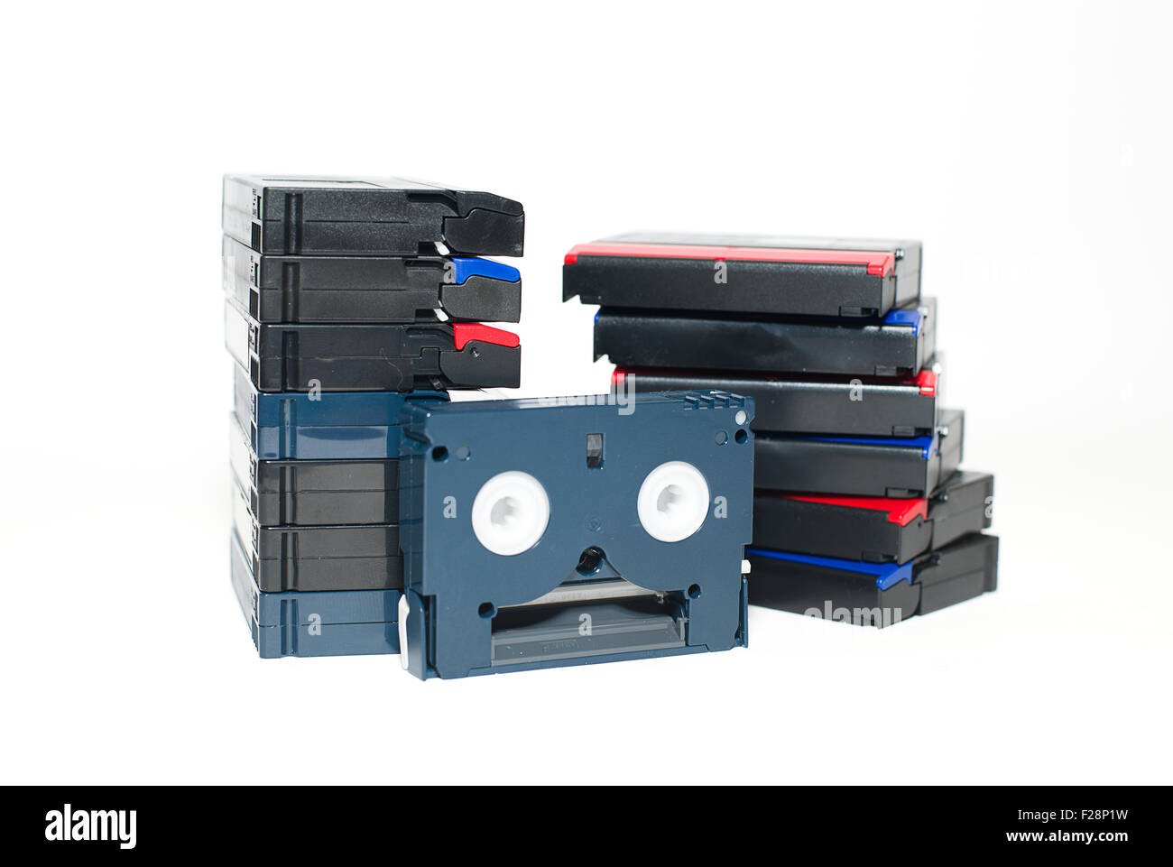 Many video cassettes are located on a white background Stock Photo - Alamy
