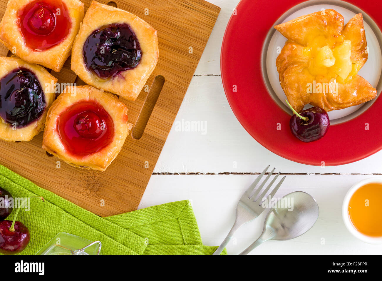 Fruit pastry pie for relaxing Tea break Stock Photo - Alamy
