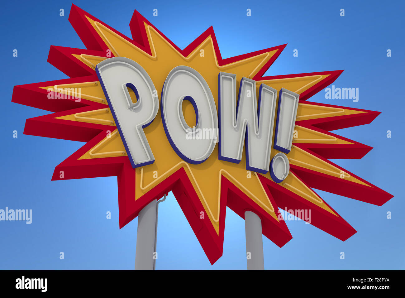 POW! Sound Effect Neon Sign Stock Photo - Alamy