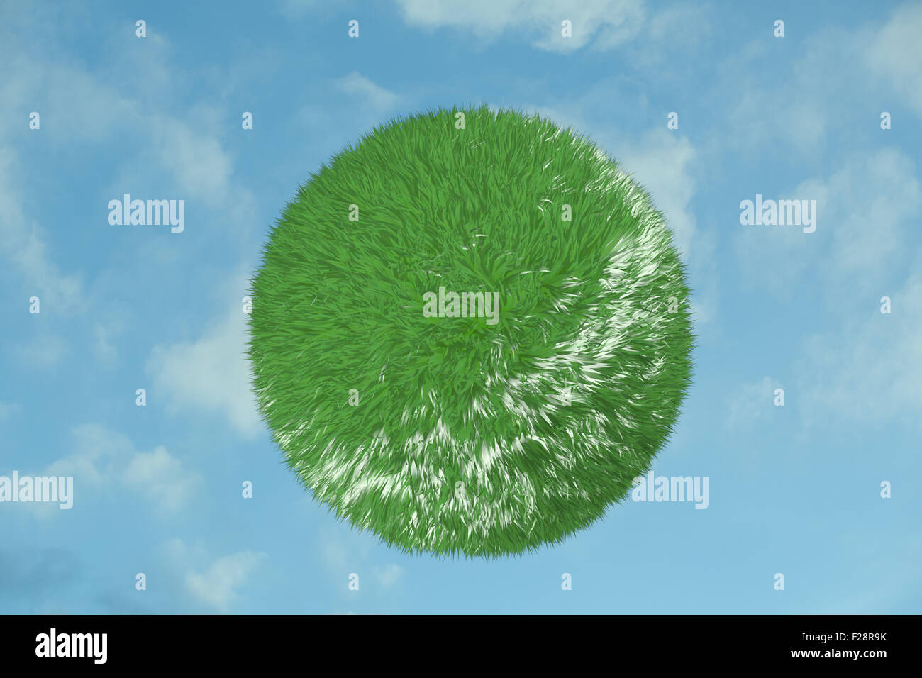 Green grass sphere in the sky Stock Photo - Alamy