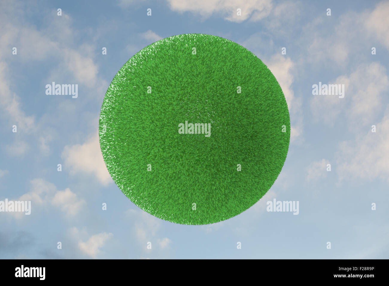 Green grass sphere in the sky Stock Photo - Alamy