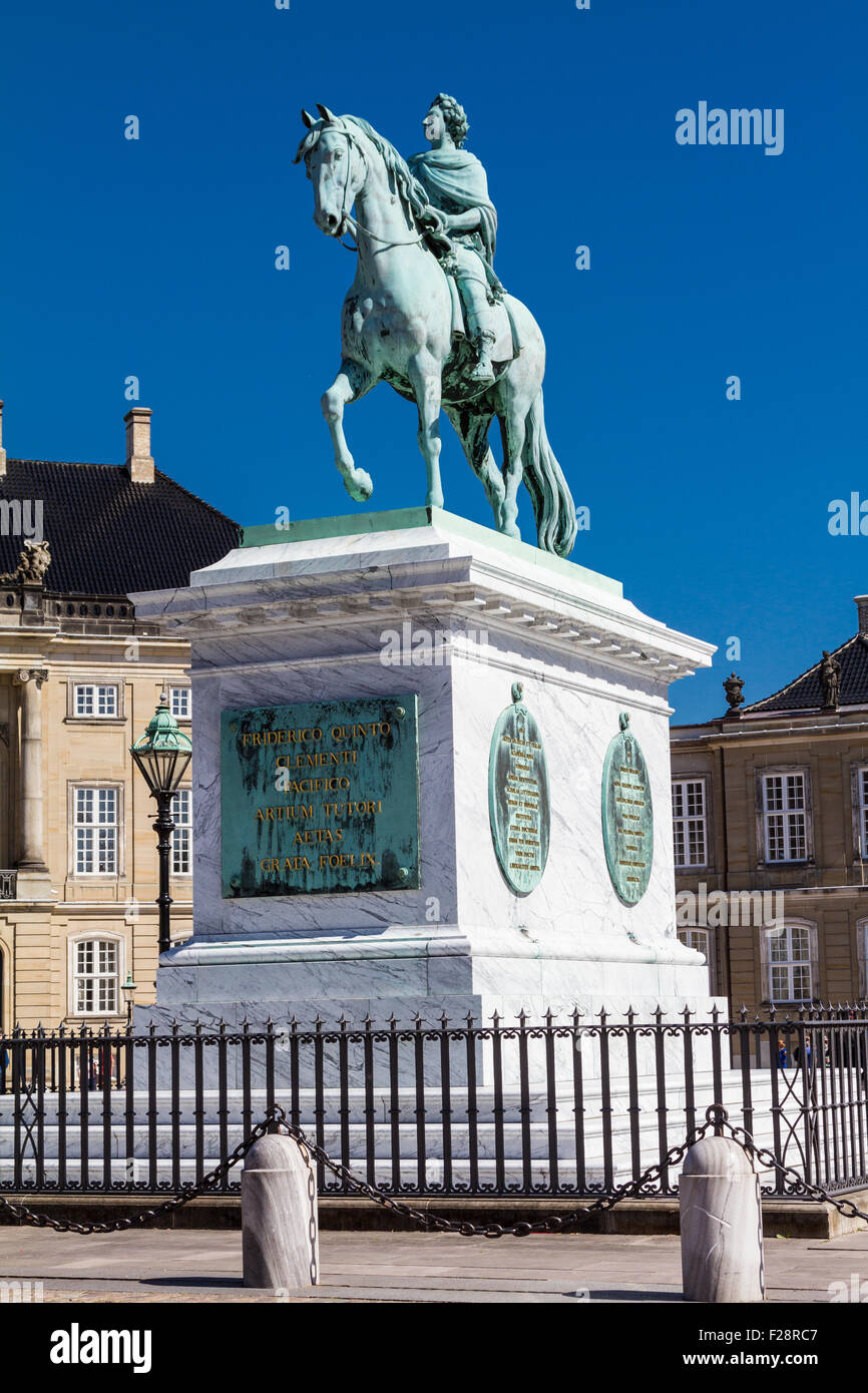 Statue of Frederick V on horseback by Jacques Saly at the centre of the ...