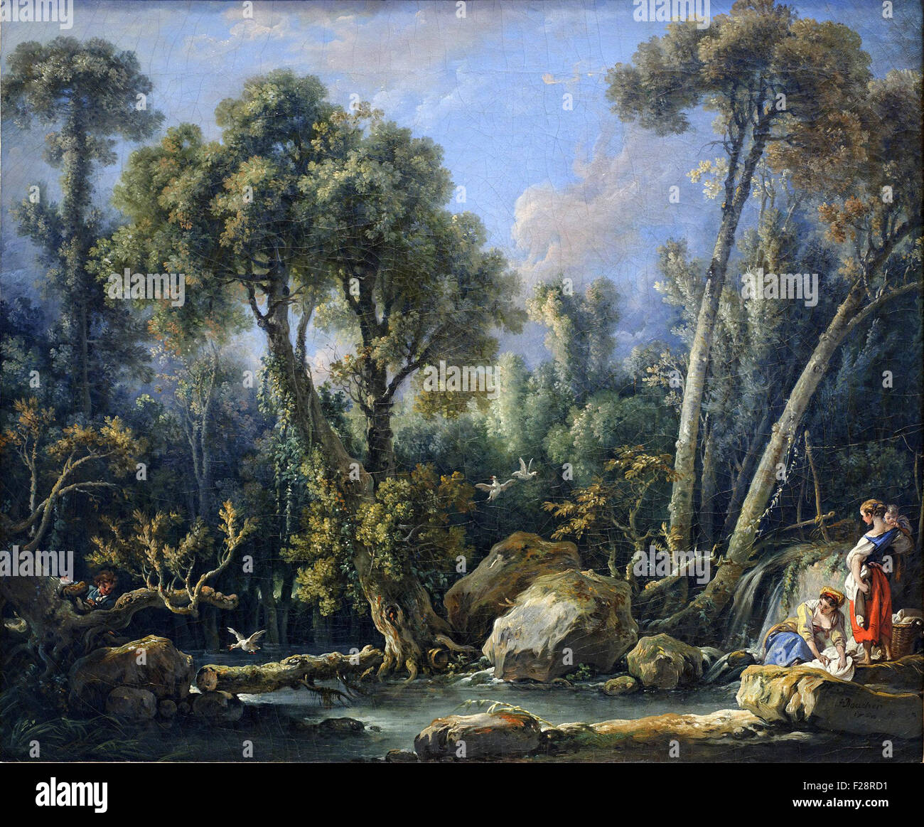 Art painting rocaille french france francois boucher laundresses in ...