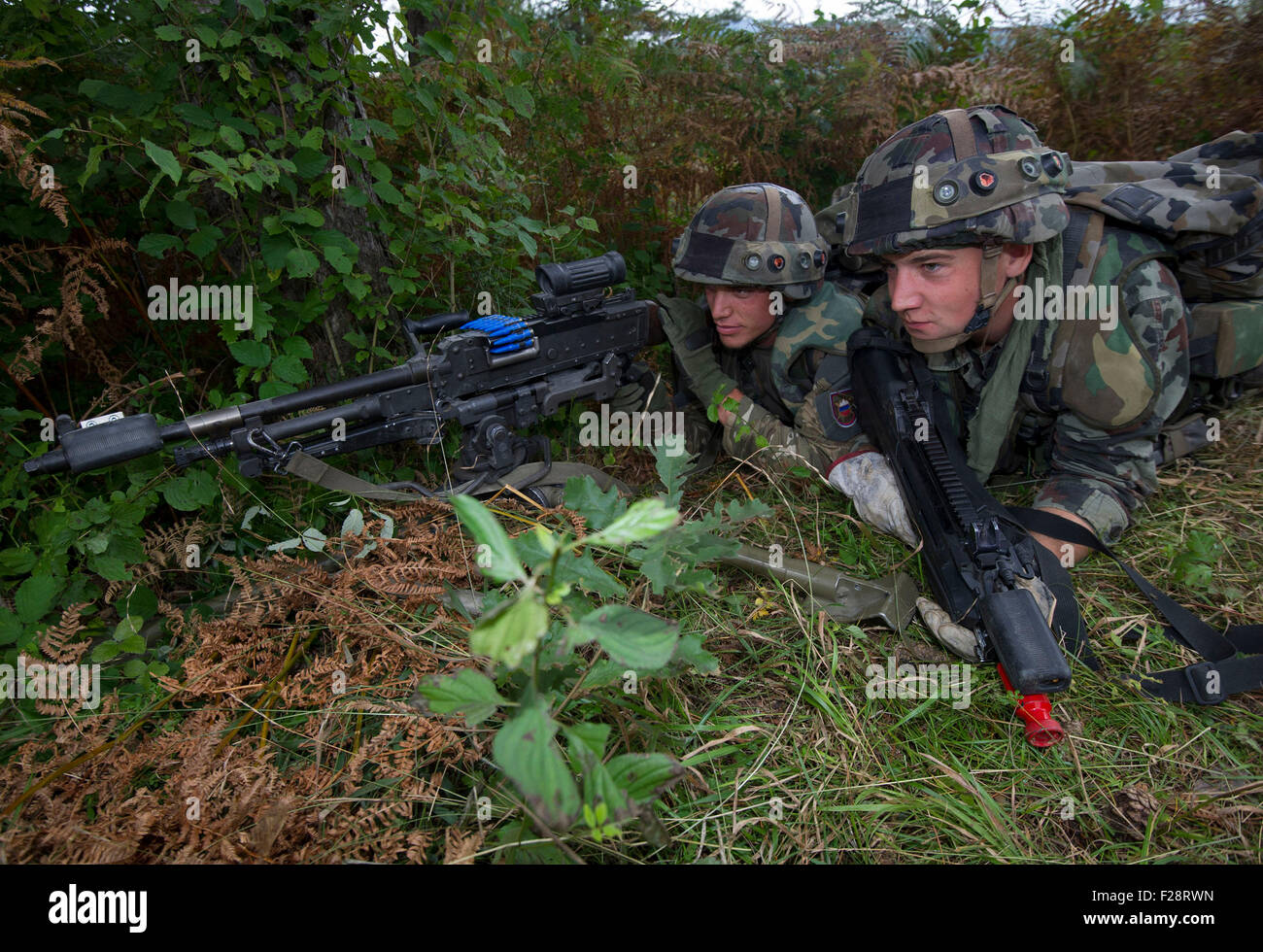 Slunj, Croatia. 14th Sep, 2015. Slovenian infantry soldiers participate ...