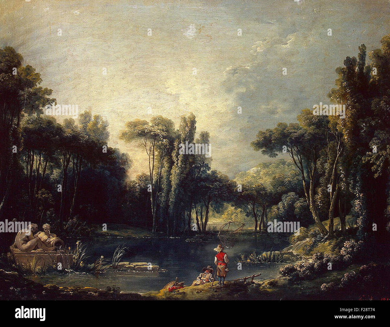 Art painting rocaille french france francois boucher landscape with ...