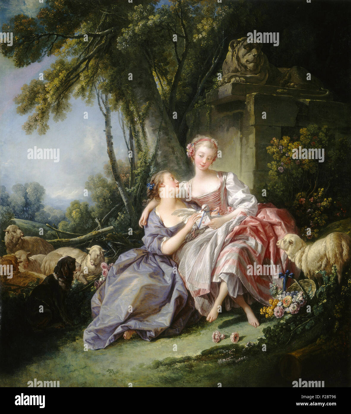 François Boucher - The Love Letter Stock Photo - Alamy