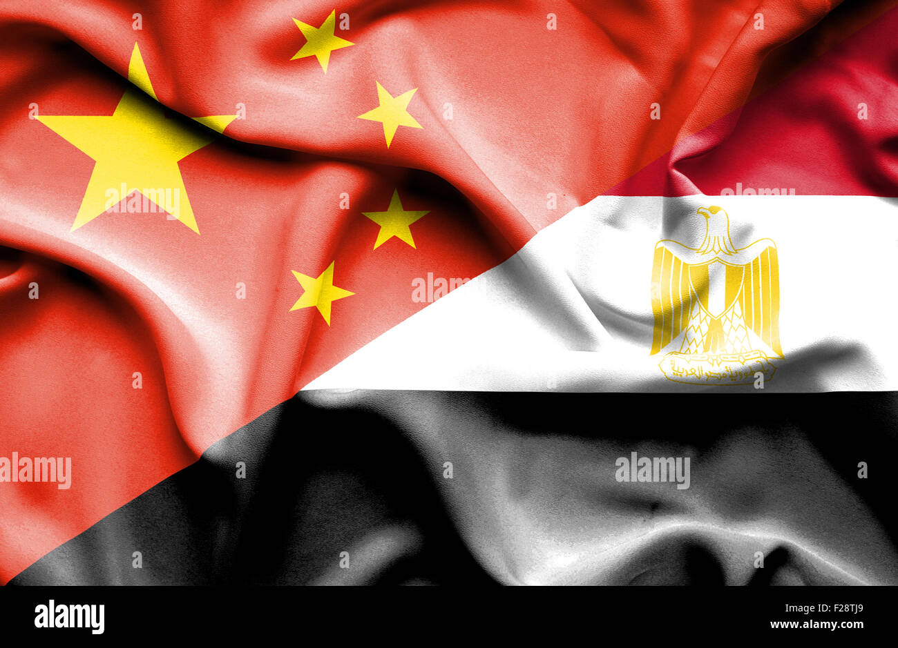 Waving flag of Egypt and Stock Photo - Alamy