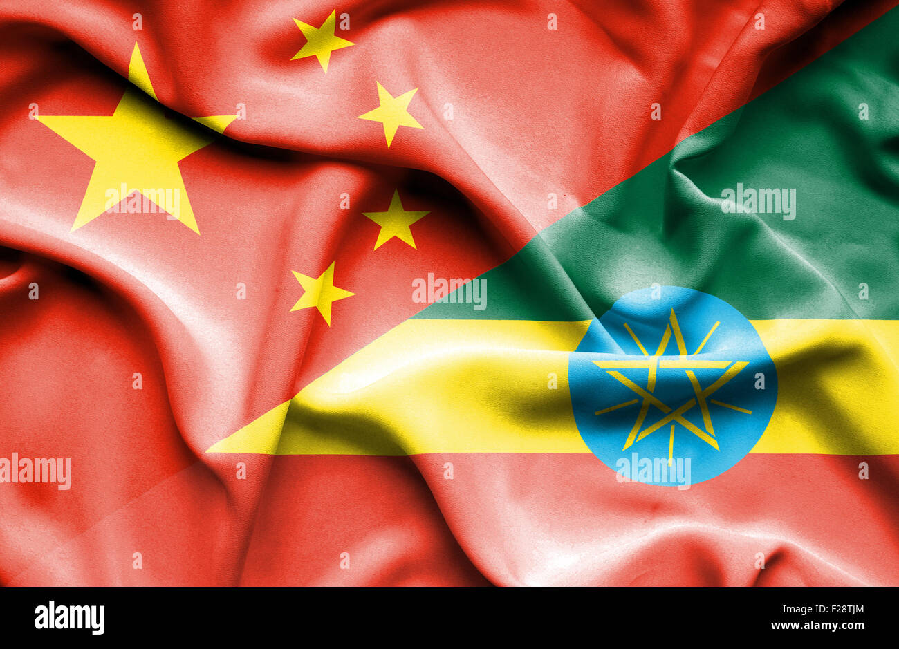 Waving flag of Ethiopia and Stock Photo - Alamy