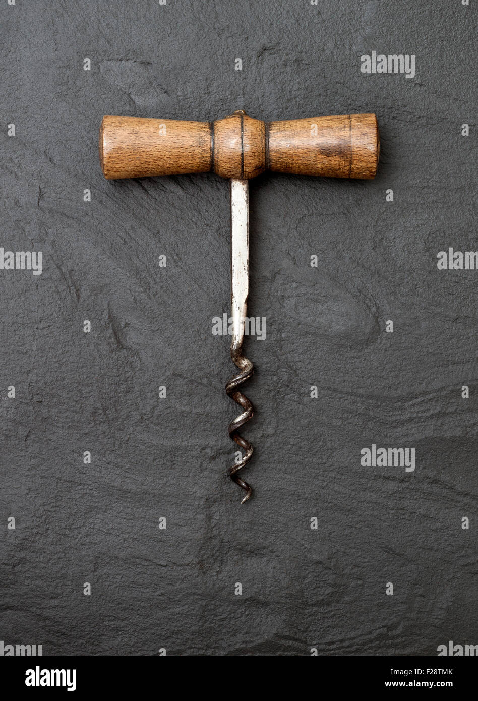 Vintage Corkscrew with Wooden Handle Stock Photo - Alamy