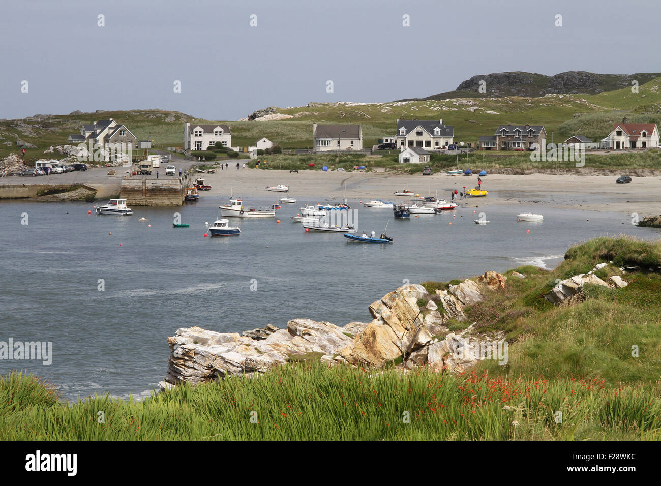 Portnablagh harbour and beach in County Donegal Ireland Stock Photo - Alamy