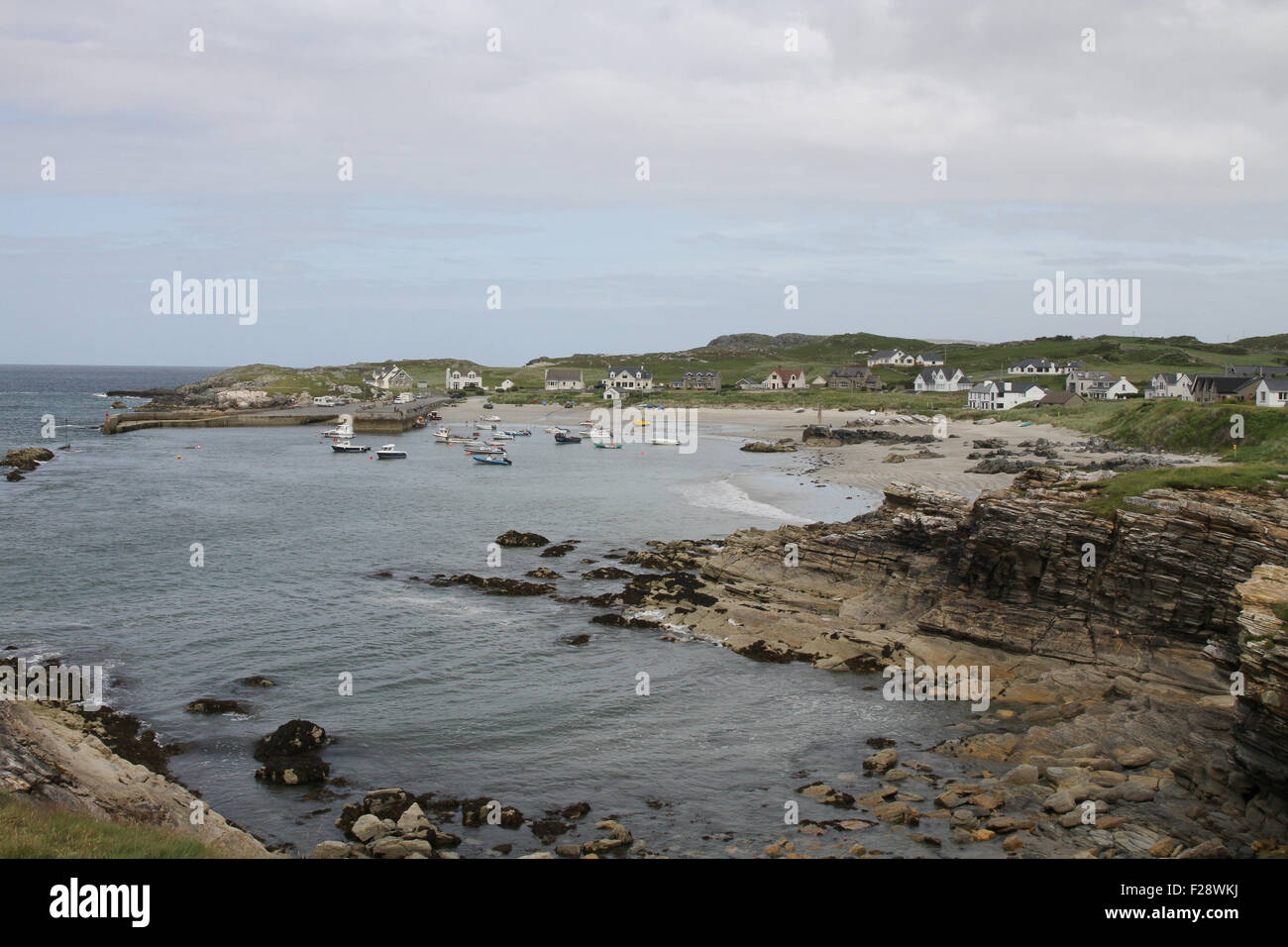 Portnablagh harbour and beach in County Donegal Ireland Stock Photo - Alamy