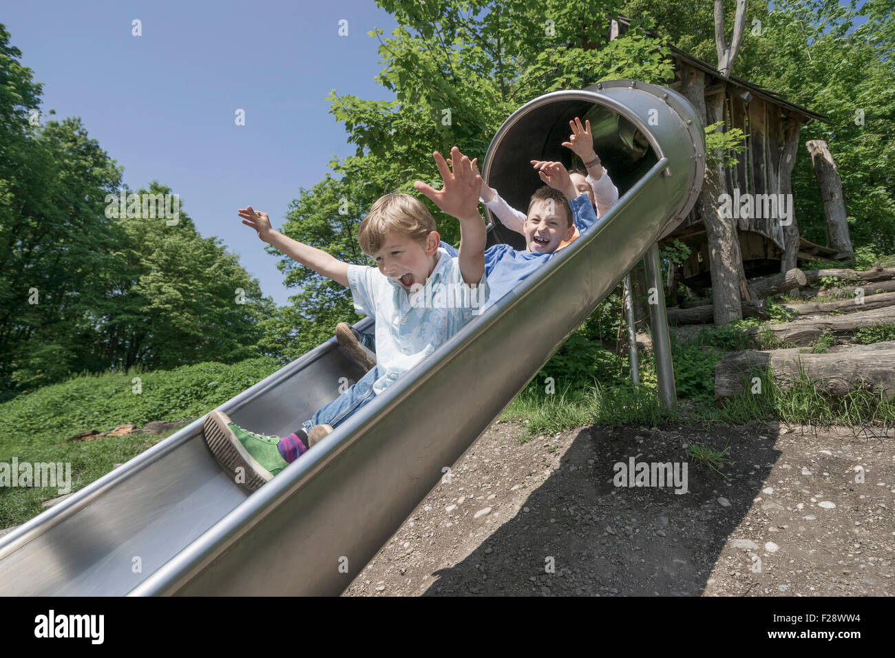 Slide playground side view hi-res stock photography and images - Alamy
