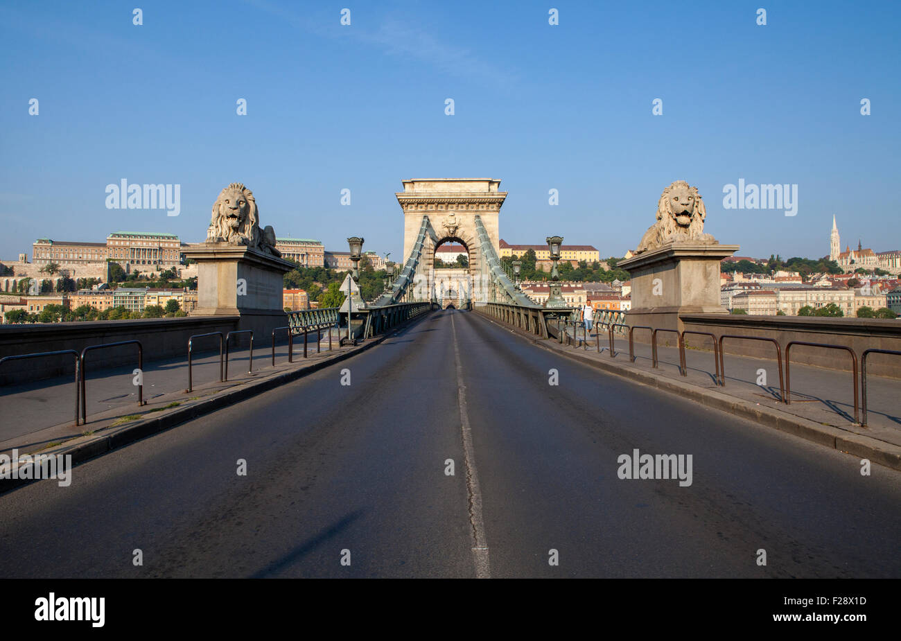 A view of the historic Chain Bridge with Buda Castle, the Fisherman’s ...