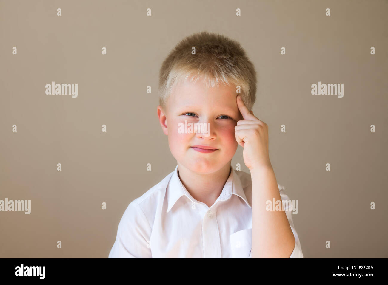 Child boy pensive isolated hi-res stock photography and images - Alamy