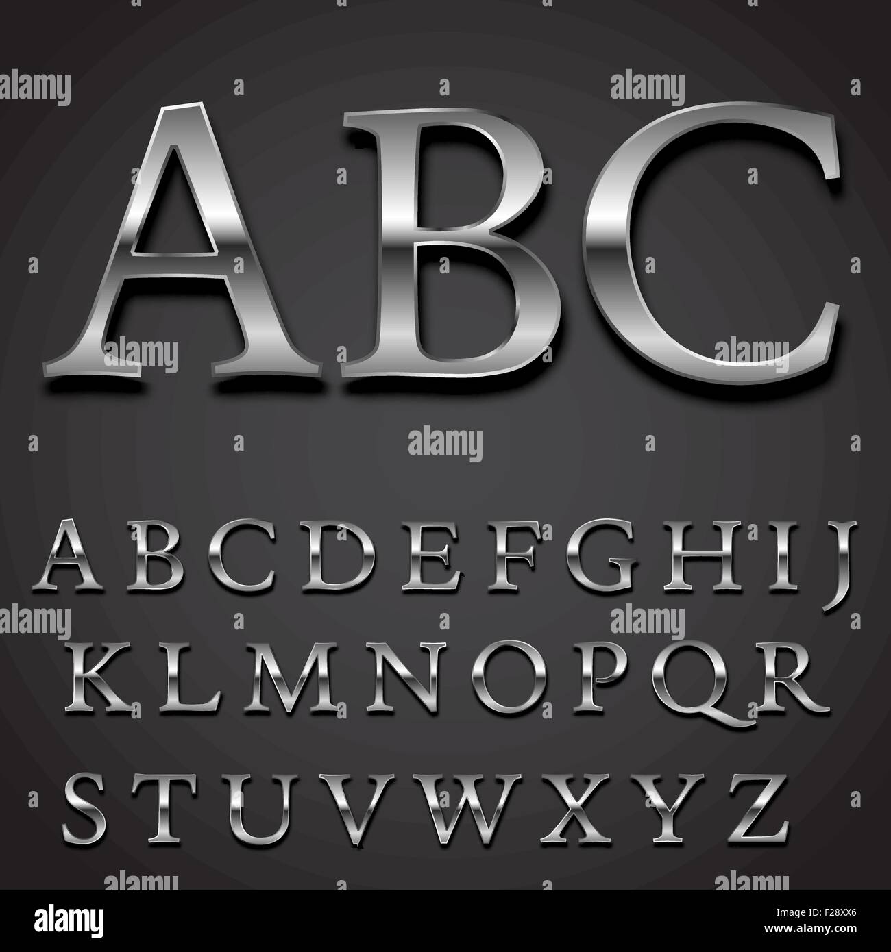 Chrome letter Stock Vector Images - Alamy