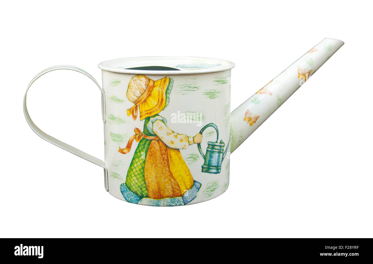 Photo of pither decorated with decoupage isolated on white Stock Photo ...